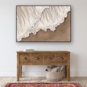 Original Ocean Painting on Canvas Earth Tone Painting Custom Canvas ...