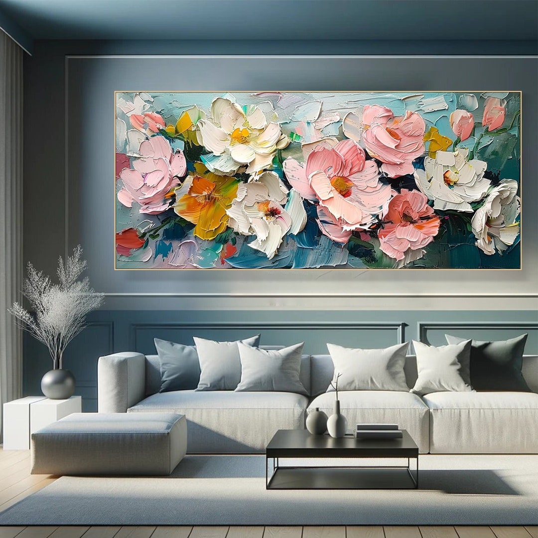 Colorful Wall Decor Home Decor Canvas Wall Art Flower Painting Boho ...