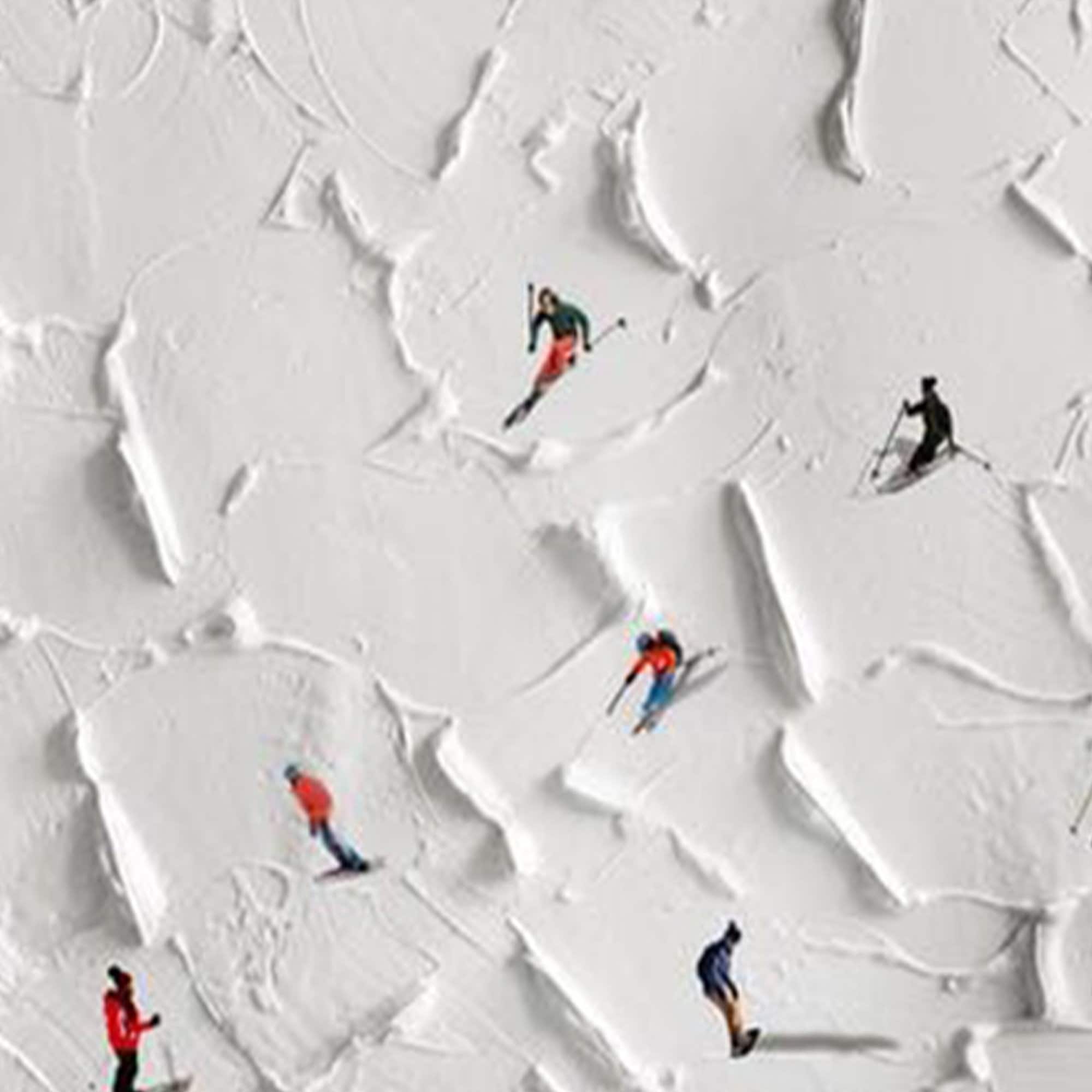 Original Ski Sport Painting on Canvas Custom Painting Texture - Etsy