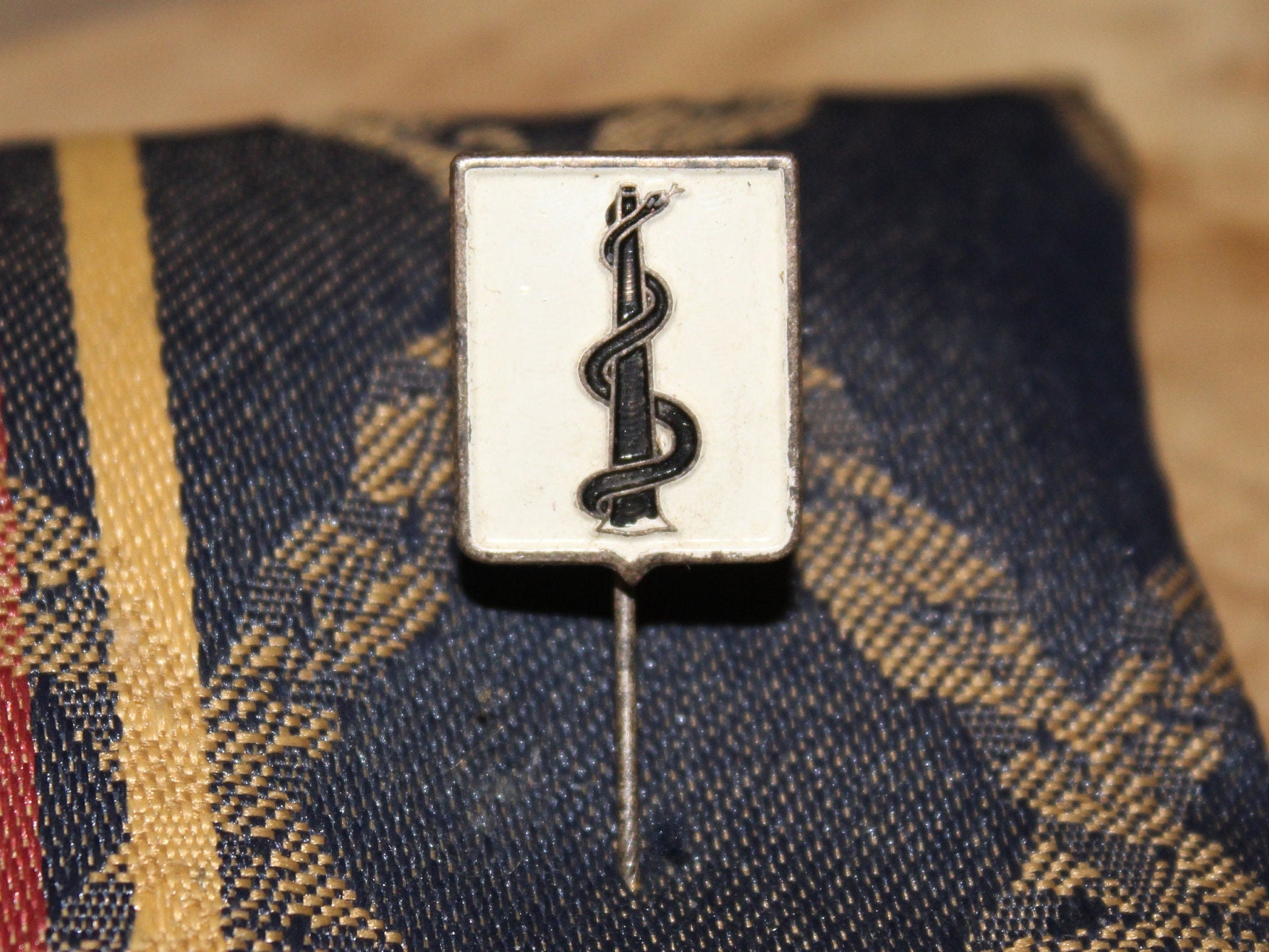Vintage Rod of Asclepius Pin Badge Medicine Healthcare Snake Symbol ...