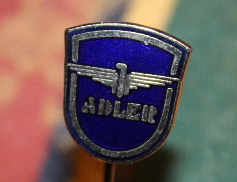 Adler Motorcycle Pin - Vintage German Enamel Motor Advertising Badge ...