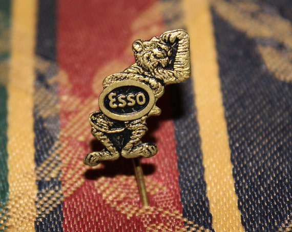 vintage esso tiger pins - 1960's petroliana pin lapel… - Gem
