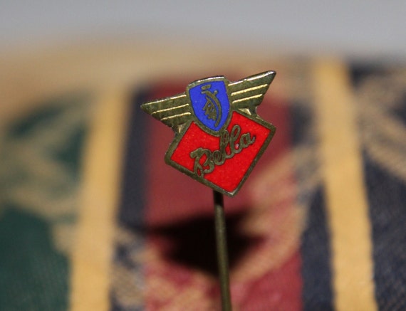 1960's Zudapp Bella enamel pin - vintage motorcycle a… - Gem