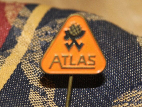 Atlas tractor pin badge - vintage construction equipm… - Gem