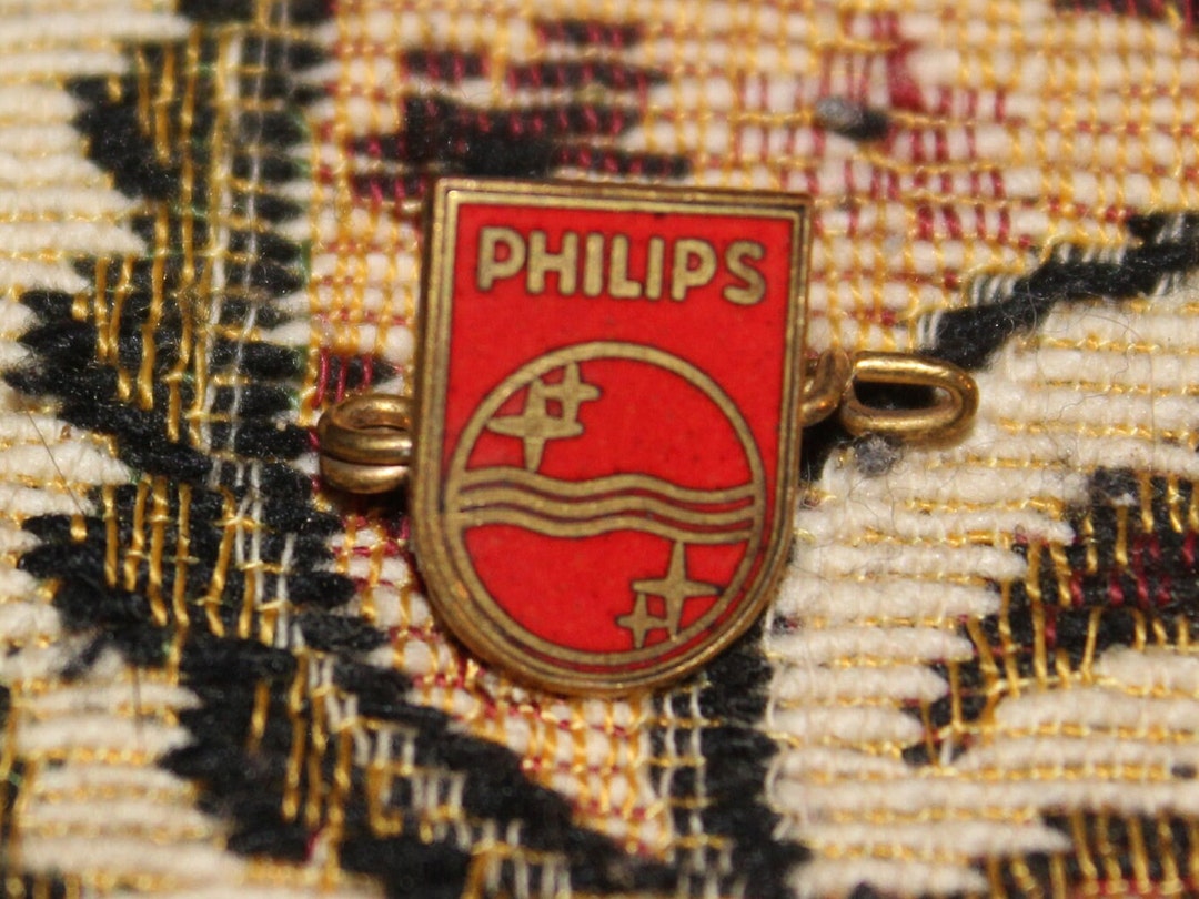 Vintage Philips Logo Broche - Radio Televisie Emaille Reclamebadge ...