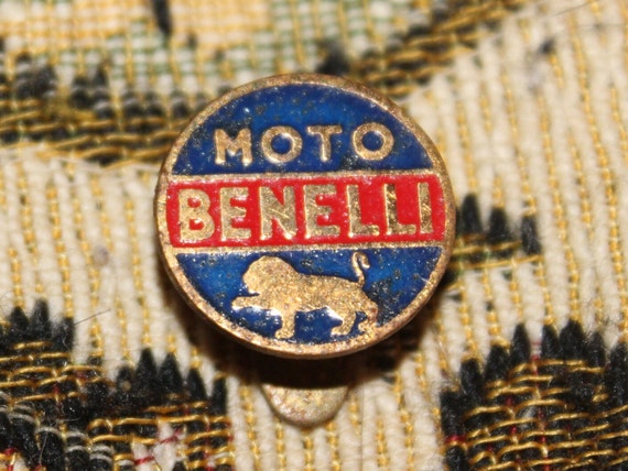 Vintage BENELLI Motorcycle buttonhole lapel pin adver… - Gem