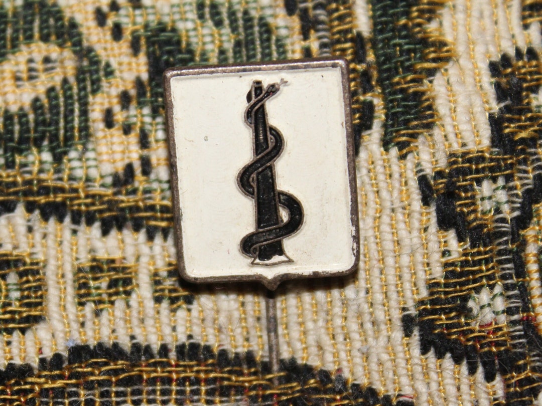 Vintage Rod of Asclepius Pin Badge - Medicine Healthcare Snake Symbol ...