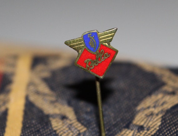 1960's Zudapp Bella enamel pin - vintage motorcycle a… - Gem