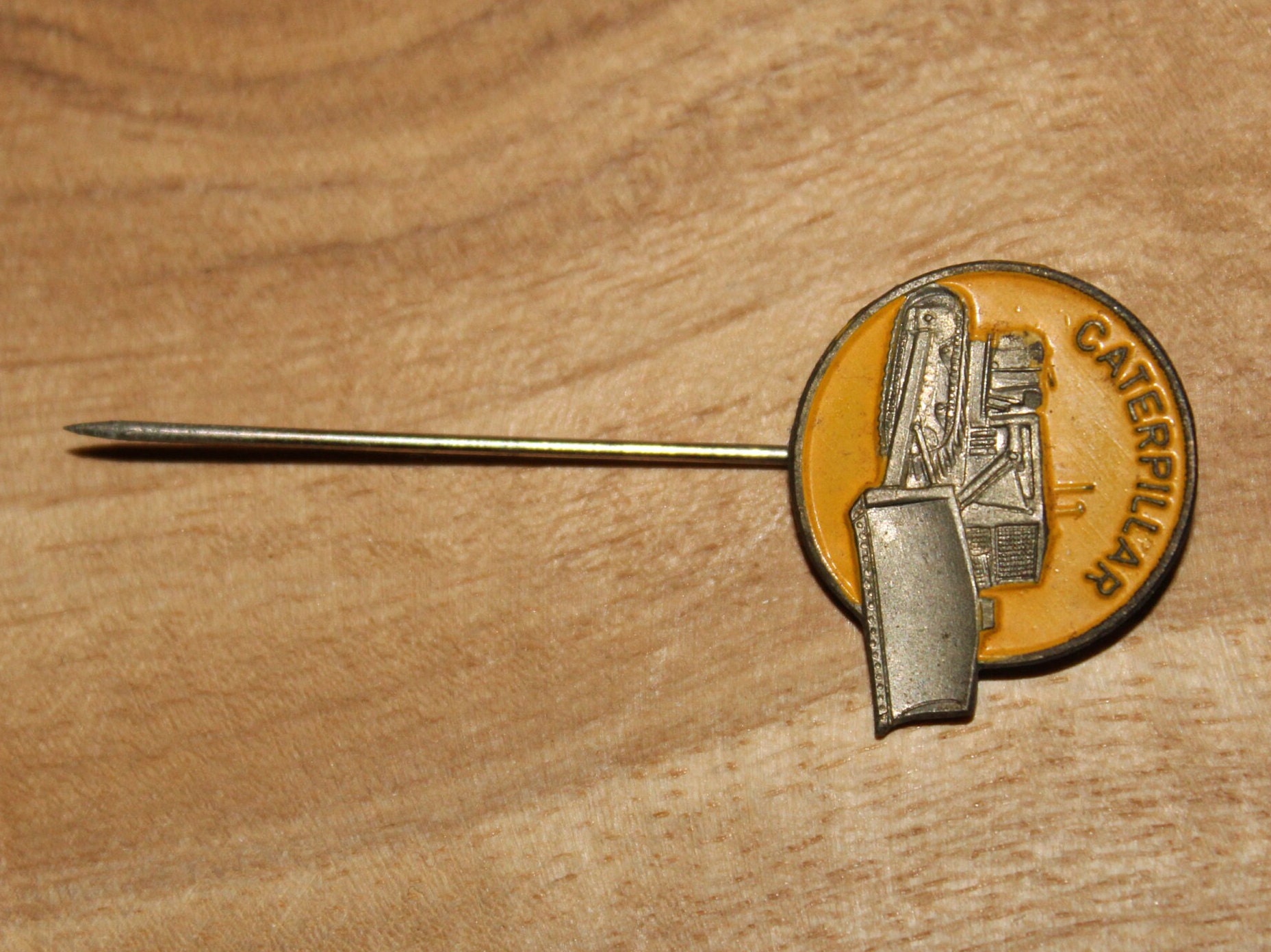Vintage Caterpillar Pin Badge 1960's Loader Bulldozer Industrial ...