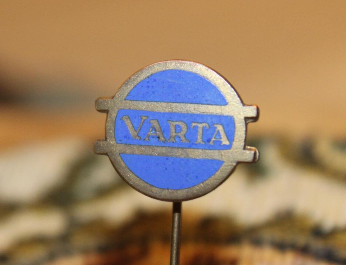 Vintage Varta Enamel Pin - German Automotive Battery Advertising Badge ...