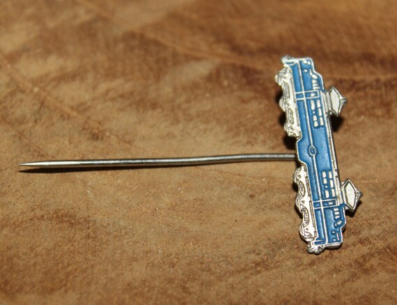 vintage train steam locomotive hat pin - railroad acc… - Gem