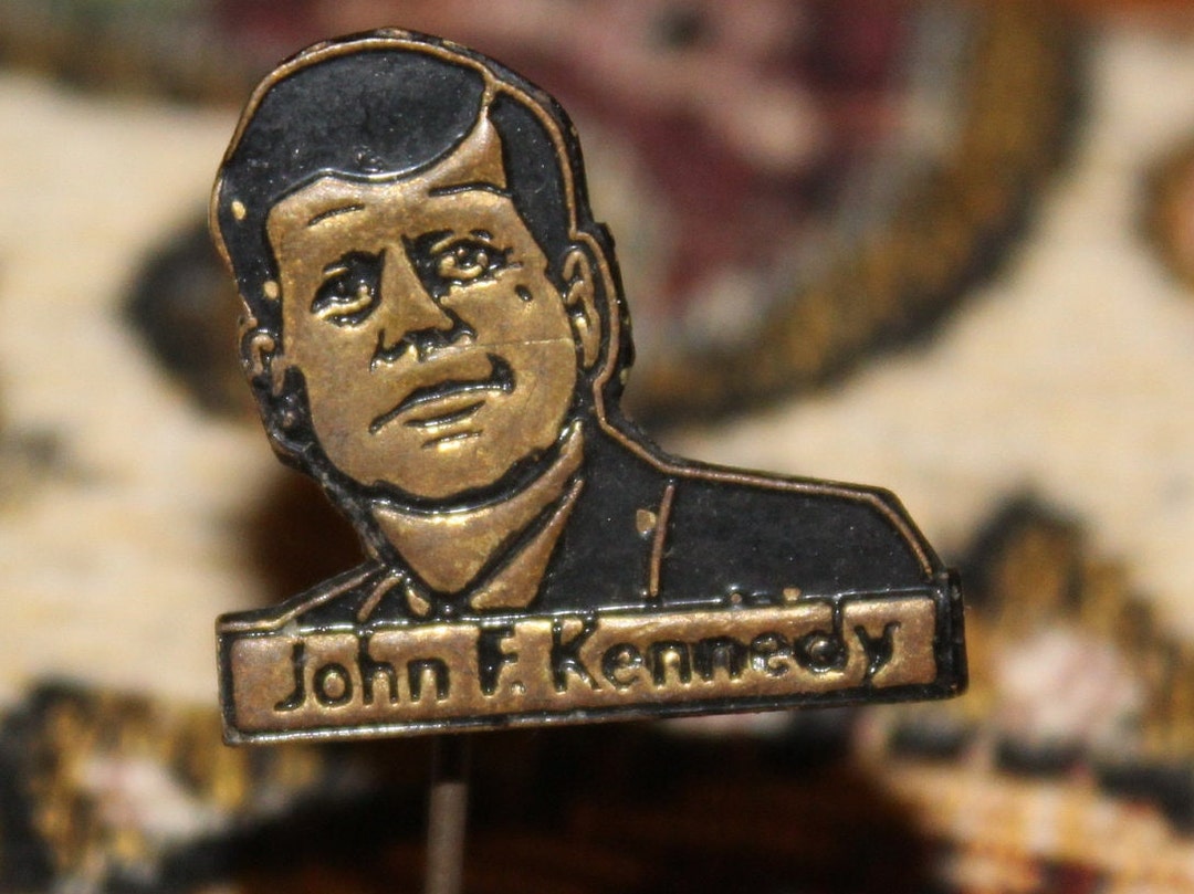 John F Kennedy Pin Black - Vintage JFK American Political Badge 1960's ...