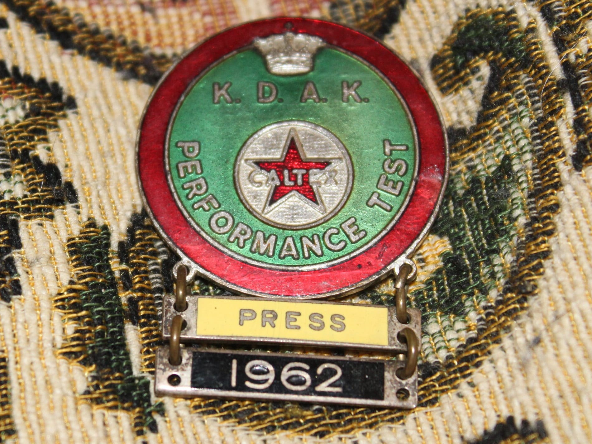 Vintage KDAK Caltex 1962 Performance Test Press Badge Royal Danish ...