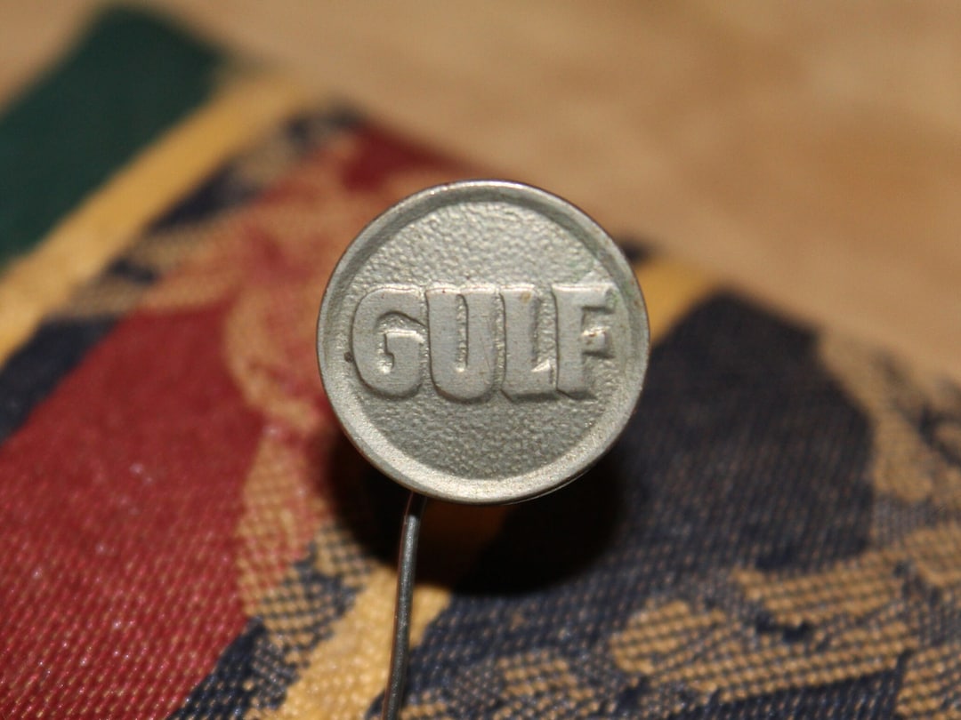 Vintage 1960s Gulf Oil Pin - Silver Petroliana Lapel Badge - Etsy