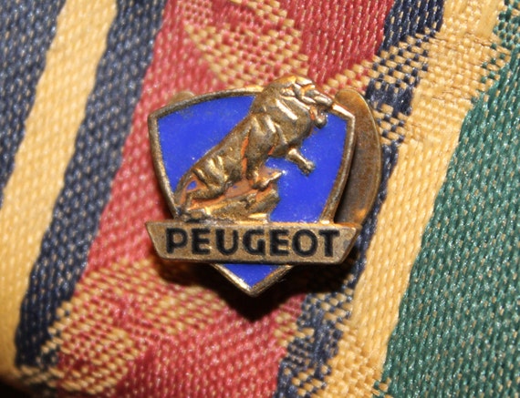 Antique Peugeot enamel buttonhole badge - Logo emblem… - Gem