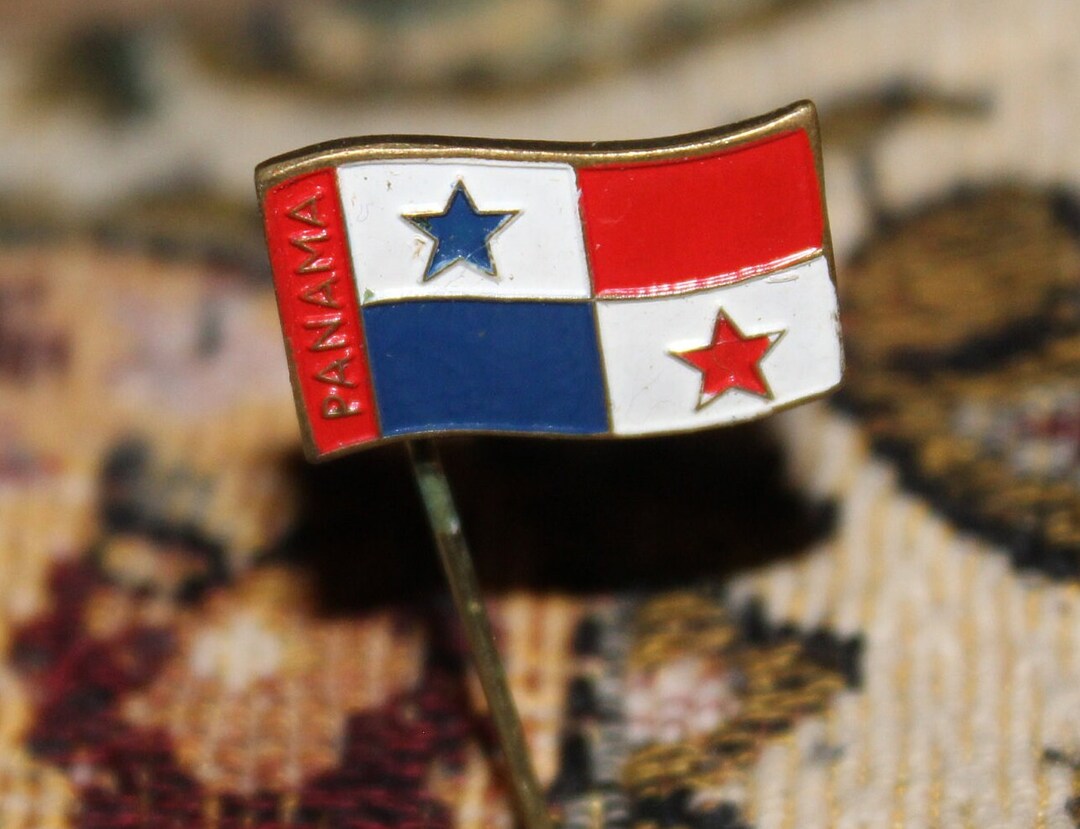 Vintaga Panama Flag Pin - National Symbol Tourism Badge - Etsy