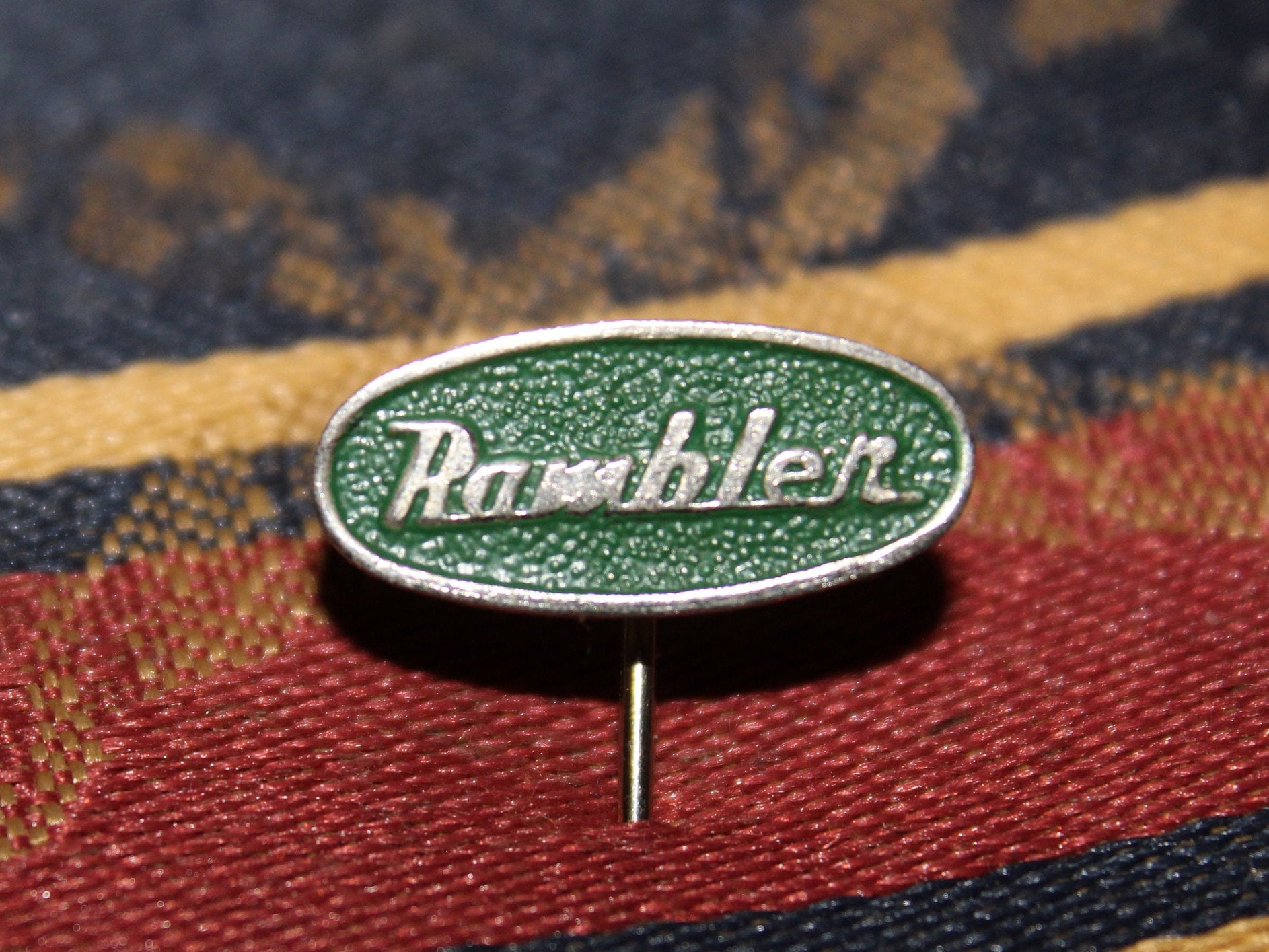 Vintage RAMBLER Logo Pin American Motors AMC Enamel Automotive Compact ...