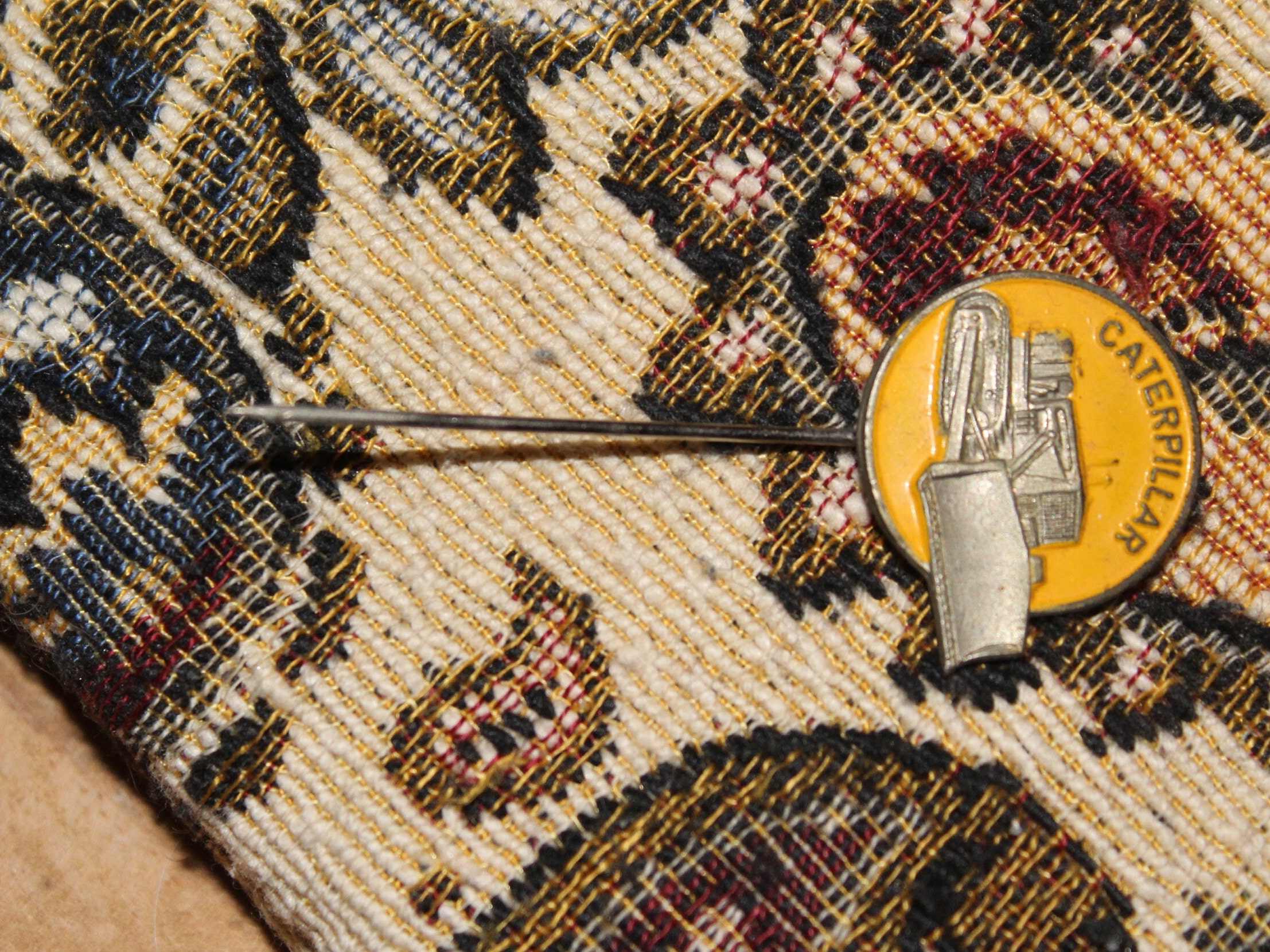 Vintage Caterpillar Pin Badge 1960's Loader Bulldozer Industrial ...