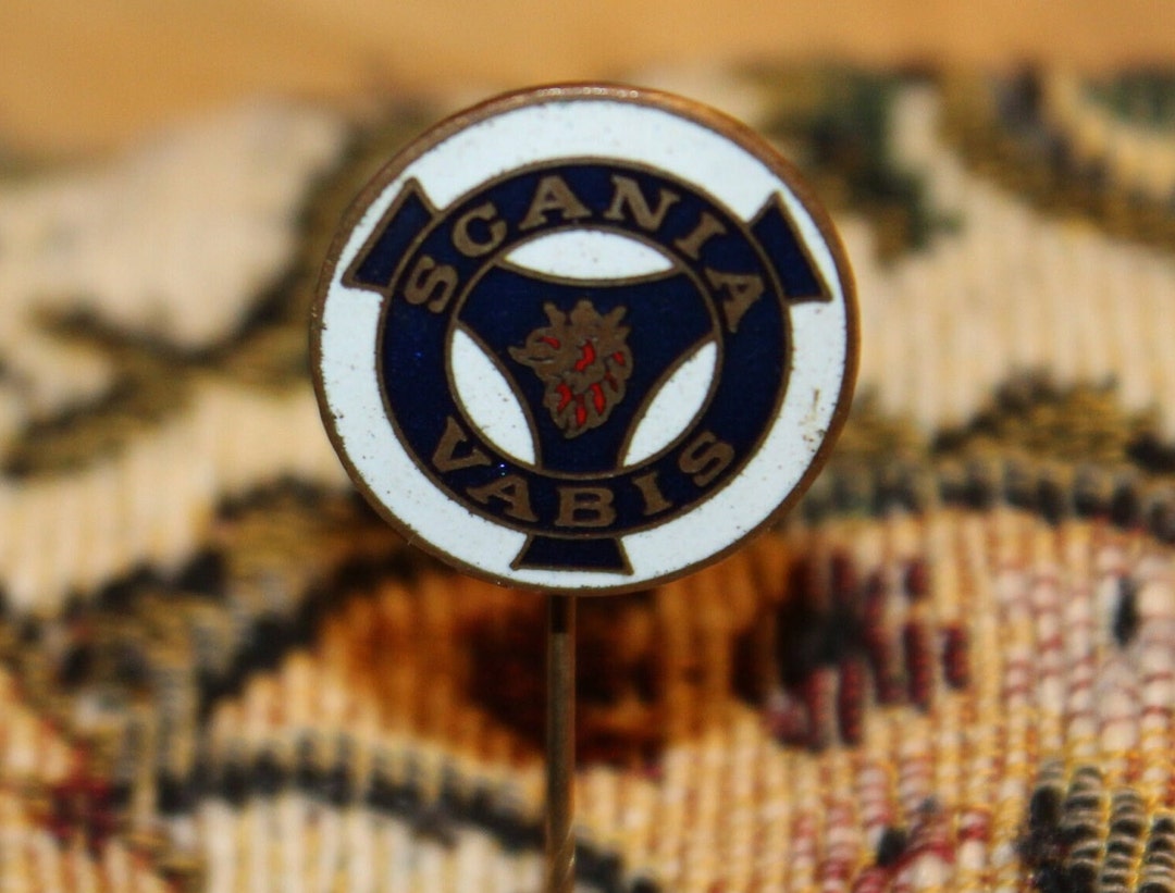 Vintage Scania Vabis Enamel Pin - Scaninavian Truck Advertising Emblem ...