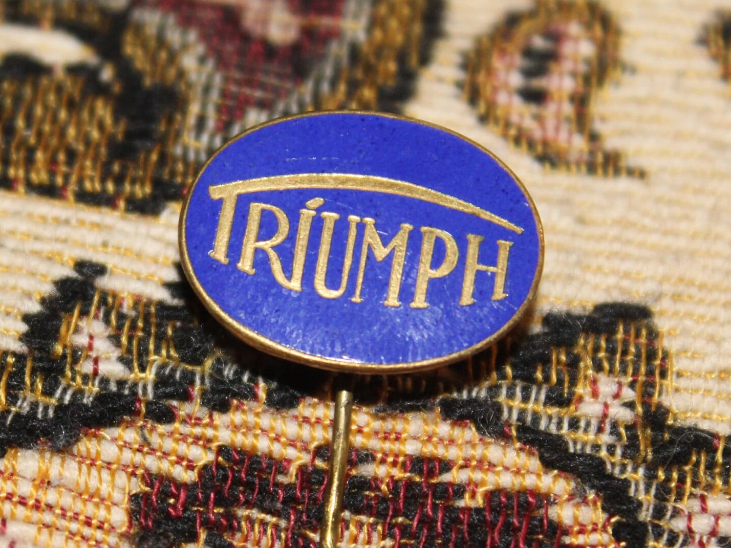 Vintage Triumph Motorcycle Pin Badge Rare Enamel Motor Advertising ...