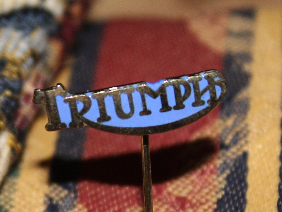 Vintage Triumph Motorcycle Enamel Pin - Motor Car Advertising Badge ...