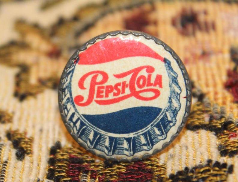 Vintage PEPSI COLA Advertising Pin Sof Drink Bottle Cap Logo Emblem ...