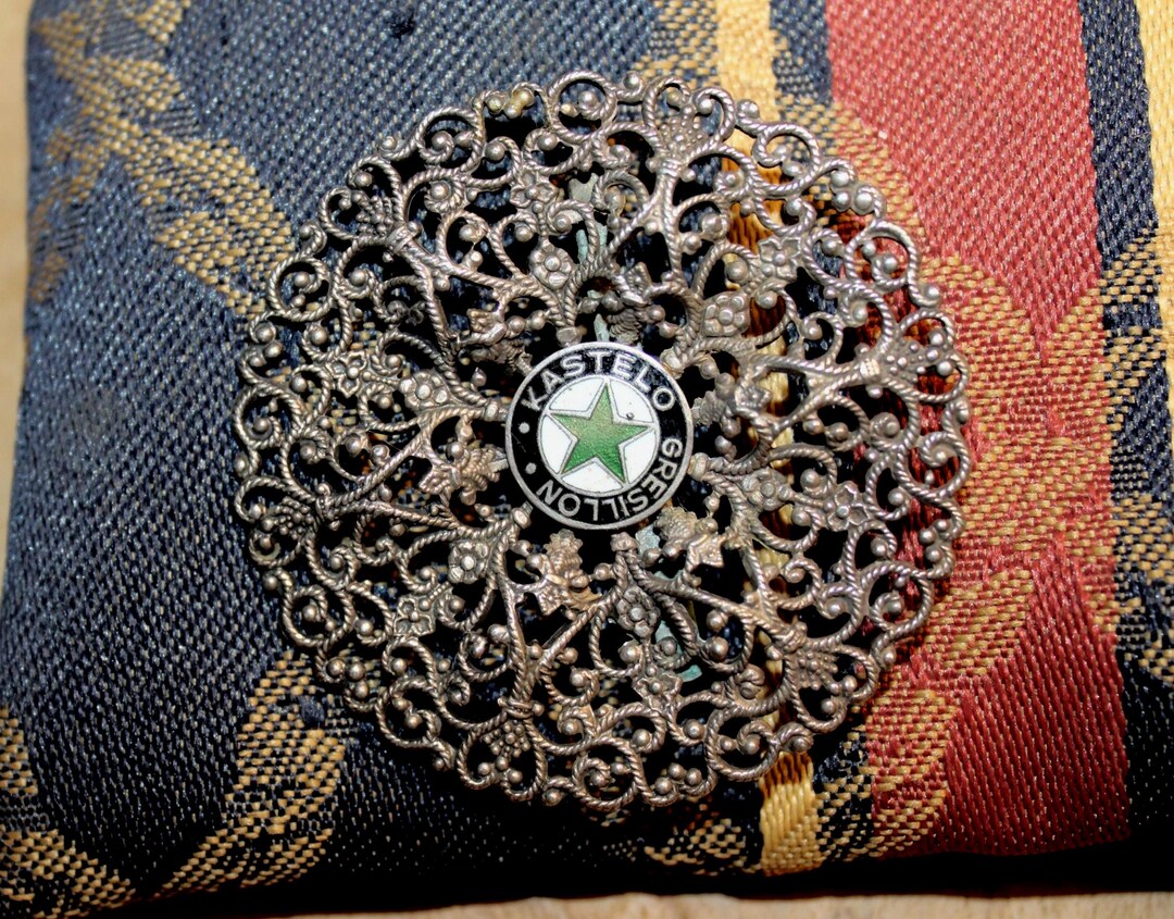 Vintage Esperanto Language Badge Brooch - Kastelo Gresillon Jewelry1950 ...