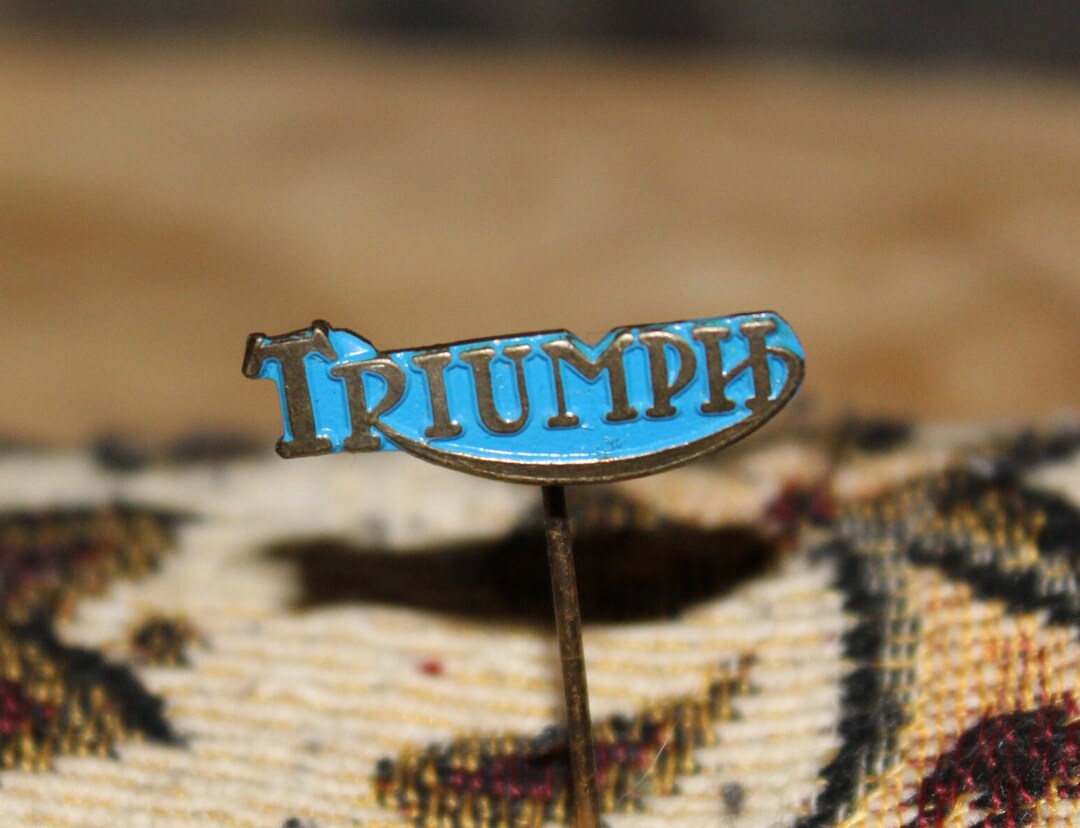 Vintage Triumph Motorcycle Pin Blue - Triumph Motor Company Advertising ...