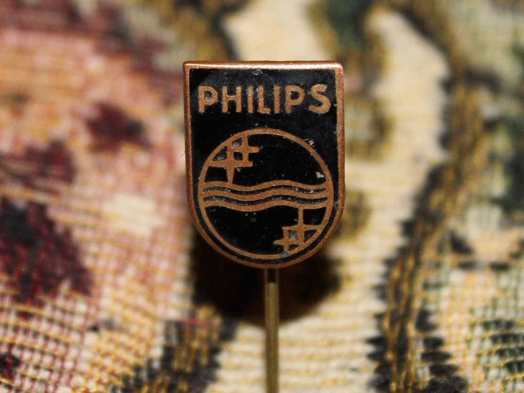 Vintage Philips Logo Pin Black Enamel - Radio Television Enamel ...
