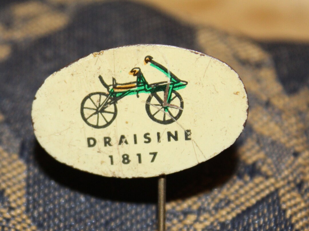 Vintage Bicycle Pin - Draisine 1819 Early Walking Bicycle Memorabilia ...