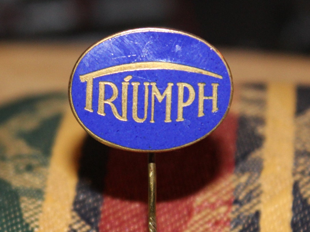 Vintage Triumph Motorcycle Pin Badge - Rare Enamel Motor Advertising ...