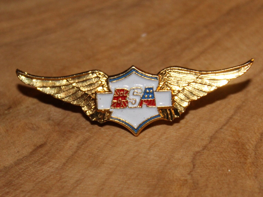 Vintage BSA Motorcycle Pin Wing Brooch - Motor Advertising Badge - Etsy