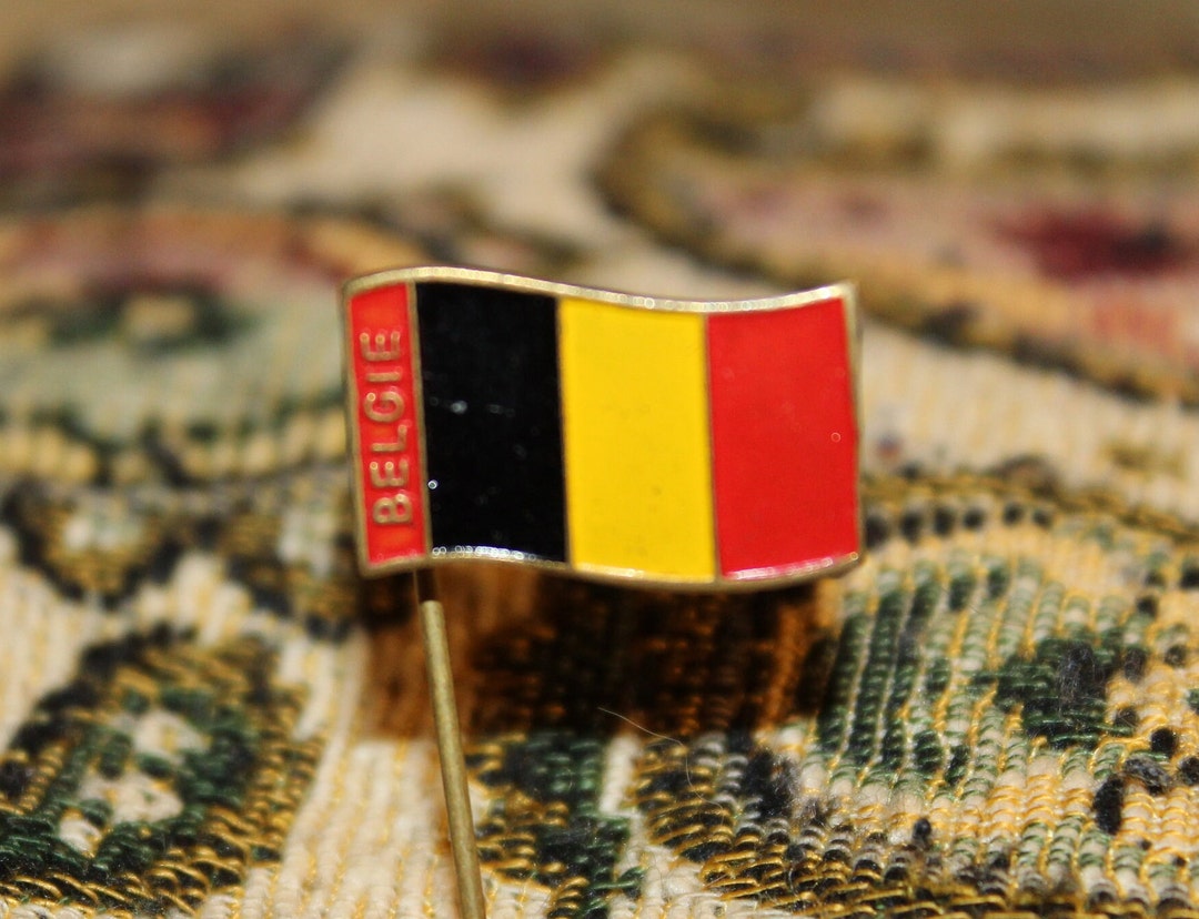 Vintaga Belgium Flag Pin - National Symbol Tourism Badge Radion - Etsy