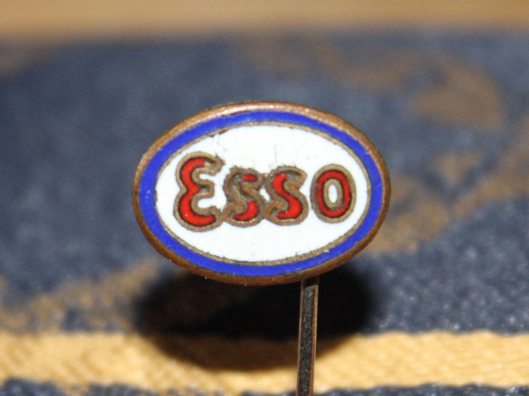 Vintage Esso Service Station Attendant Hat Pin - Enamel Petrol Badge C ...