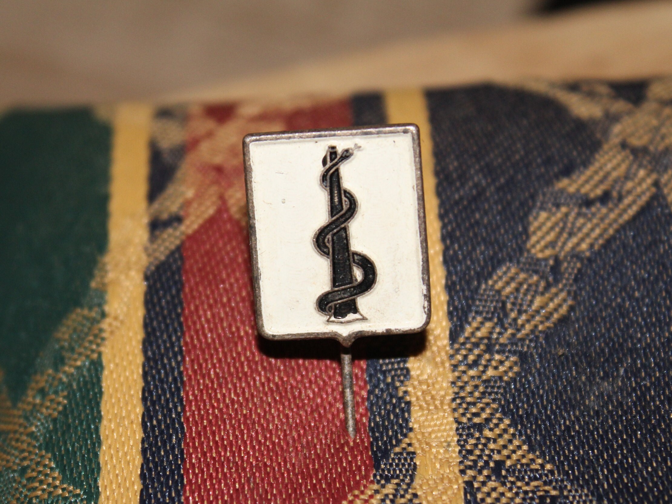 Vintage Rod of Asclepius Pin Badge Medicine Healthcare Snake Symbol ...