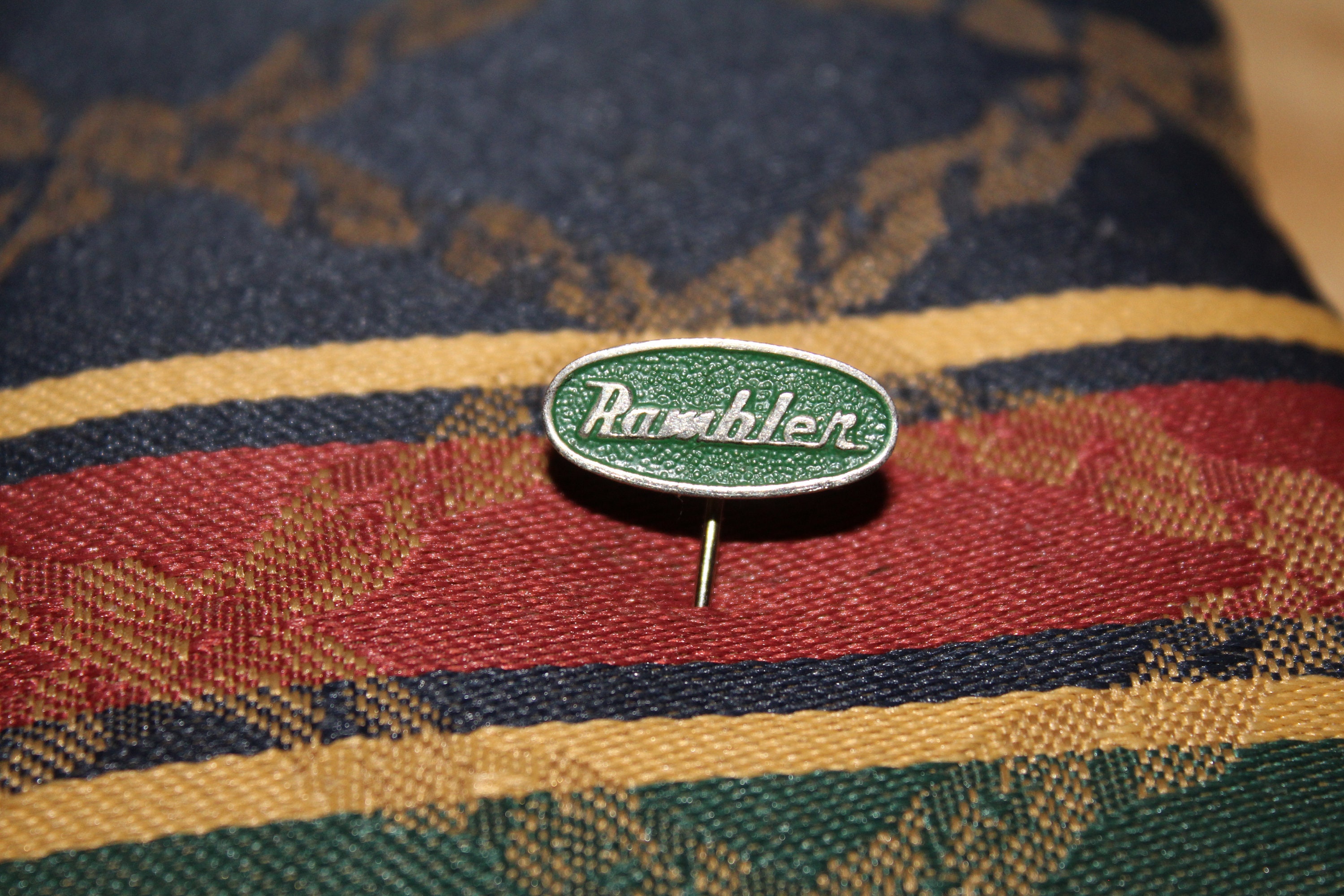 Vintage RAMBLER Logo Pin American Motors AMC Enamel Automotive Compact ...