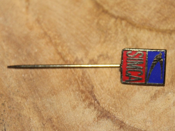 Vintage Simca enamel pin - automotive Advertising car… - Gem