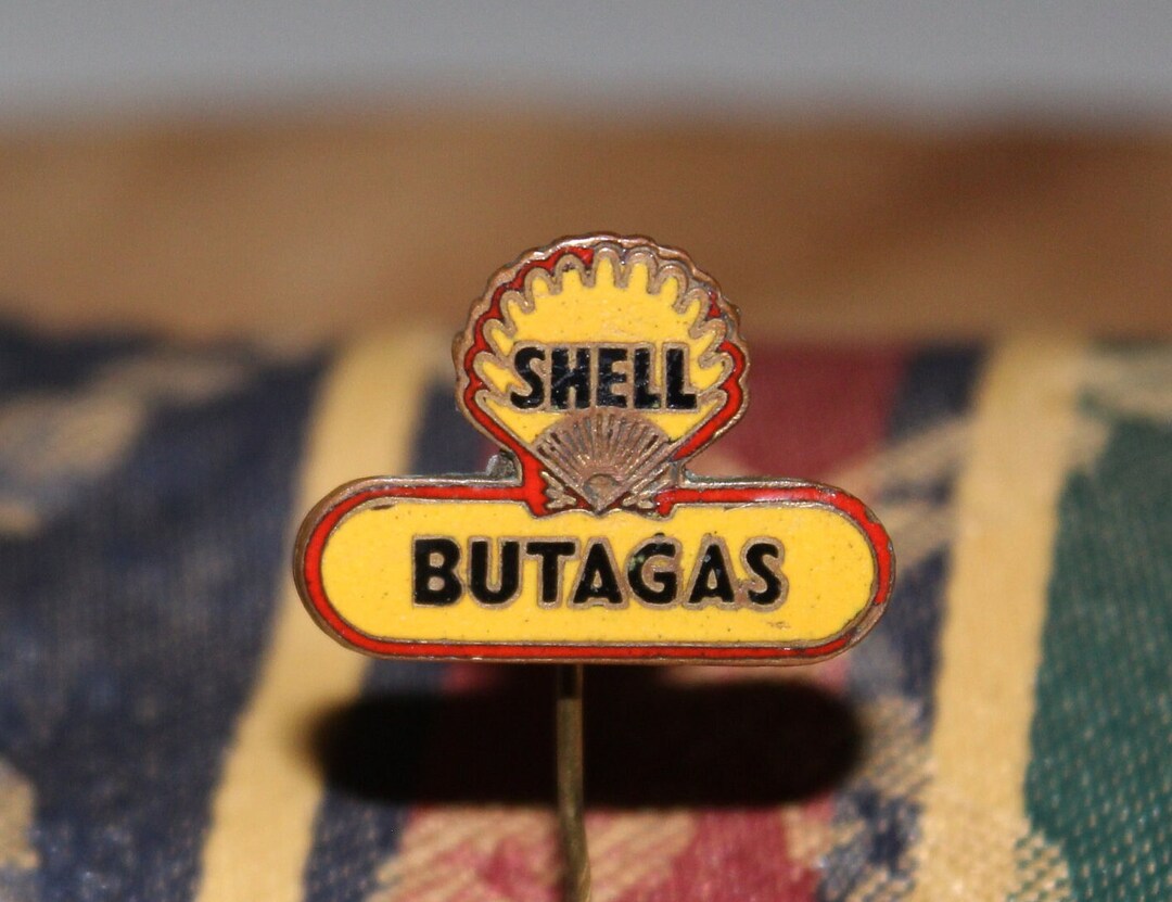 Vintage Shell Butagas Oil Company Enamel Pin - Rare Collectible ...