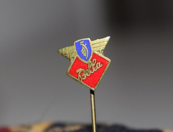 1960's Zudapp Bella enamel pin - vintage motorcycle a… - Gem