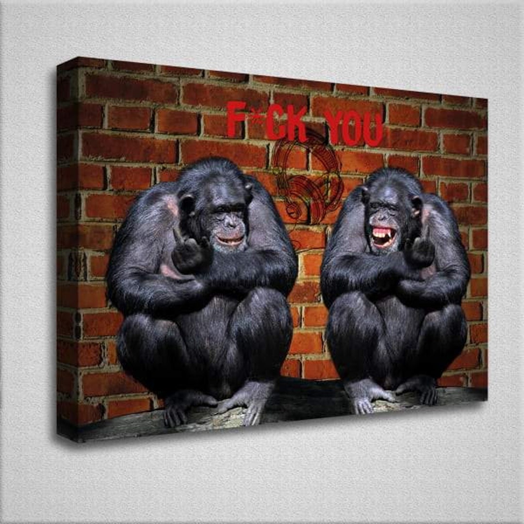 HH100 Canvas Wall Art Picture Ready to Hang Monkey Motif - Etsy