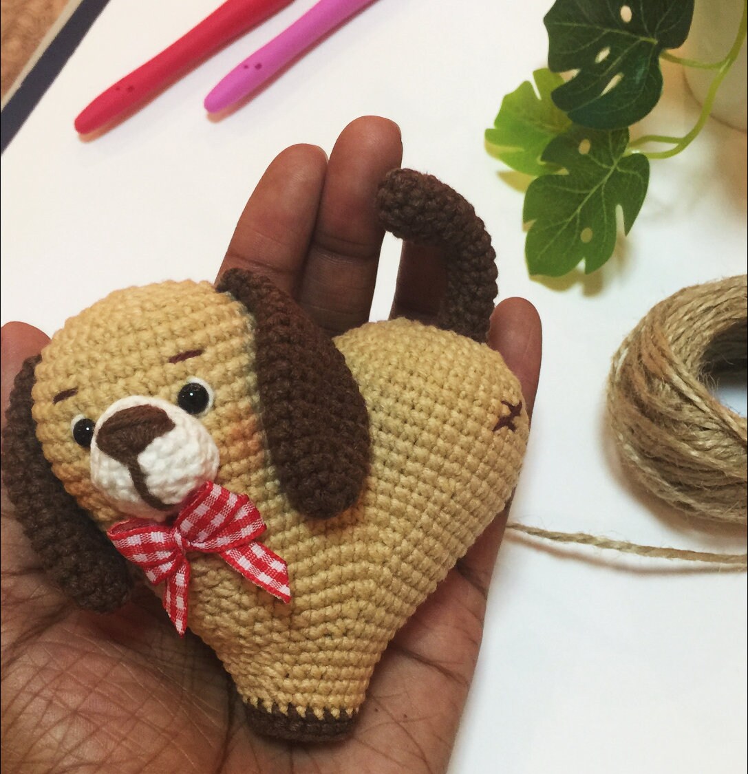 Heart-shaped Puppy Crochet Pattern Valentine Gift Pattern - Etsy