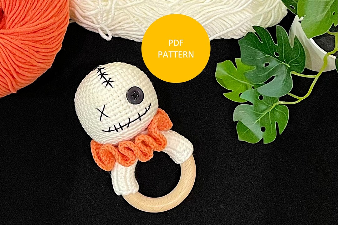 Halloween Baby Rattle Voodoo Head Crochet Halloween Baby Teether ...