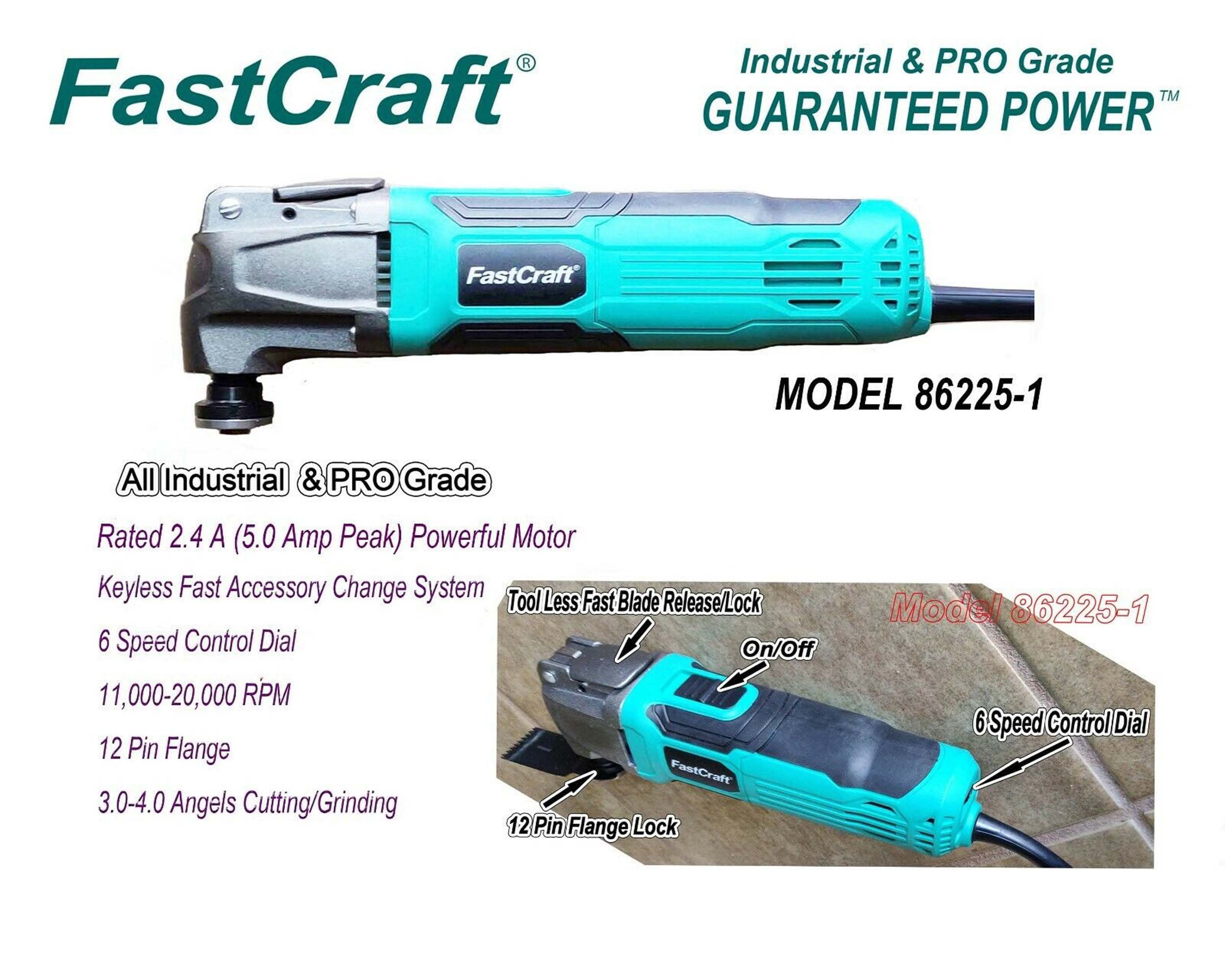Fastcraft 42pc Oscillating Tool Kit, Multi-tool Model 86225-1 5A PEAK ...