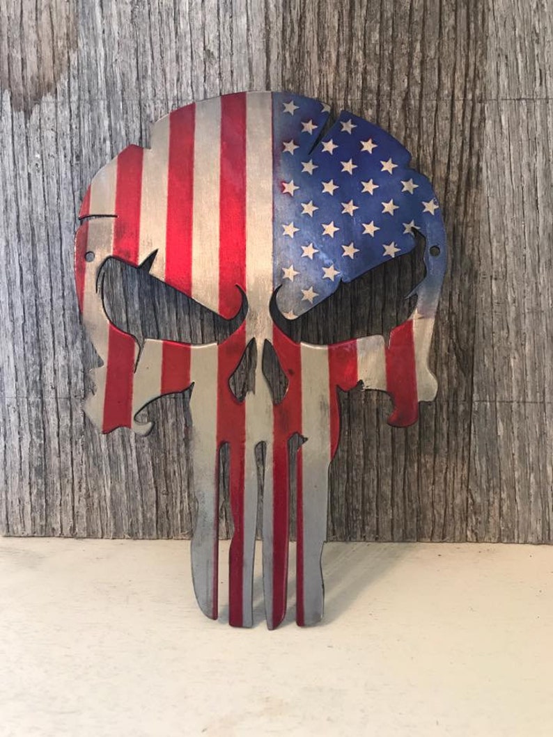 Custom Powder Coated Punisher Skull Metal Artwork - Etsy
