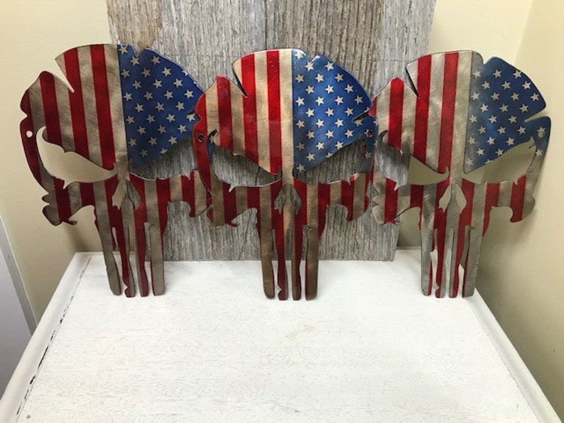 Custom Powder Coated Punisher Skull Metal Artwork - Etsy