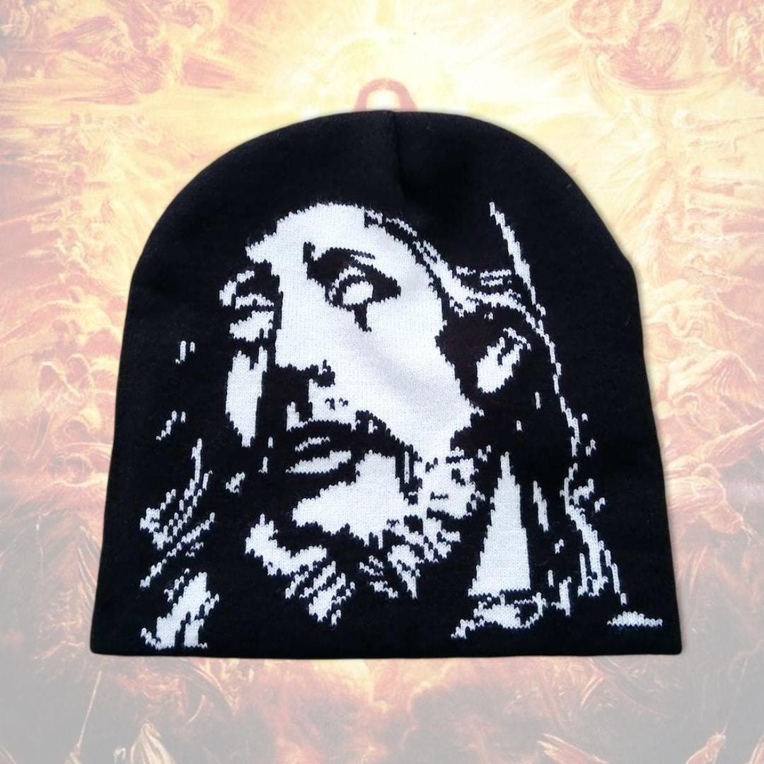 Jesus Christ Graphic Streetwear Knit Skull Cap Personalized Y2K Unisex ...