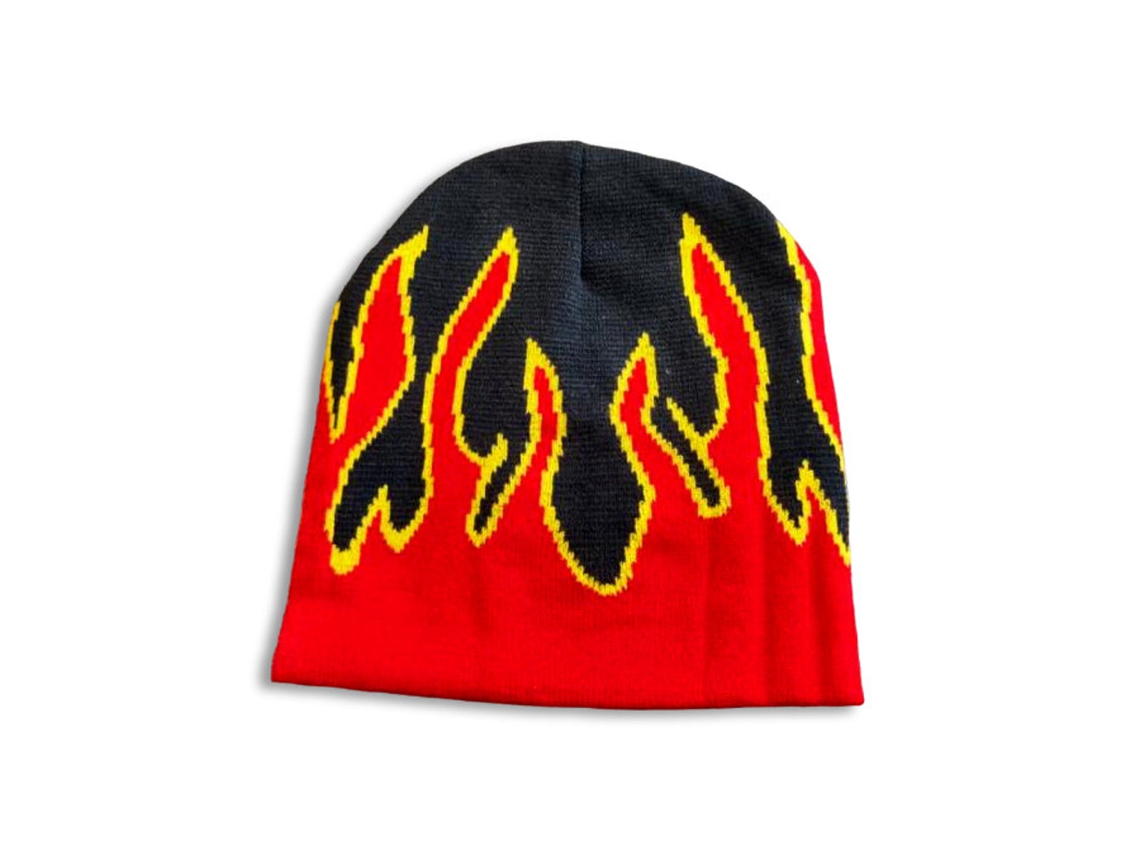 Fire Flames Graphic Streetwear Knit Skull Cap Personalized Y2K Unisex ...