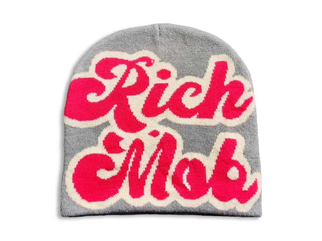 Rich Mob Graphic Streetwear Knit Skull Cap Personalized Y2K Unisex ...