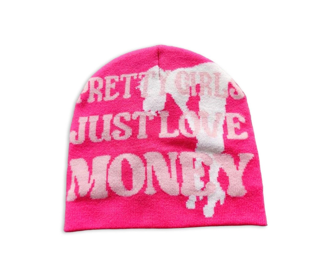 Pretty Girls Just Love Money Graphic Streetwear Knit Skull Cap ...