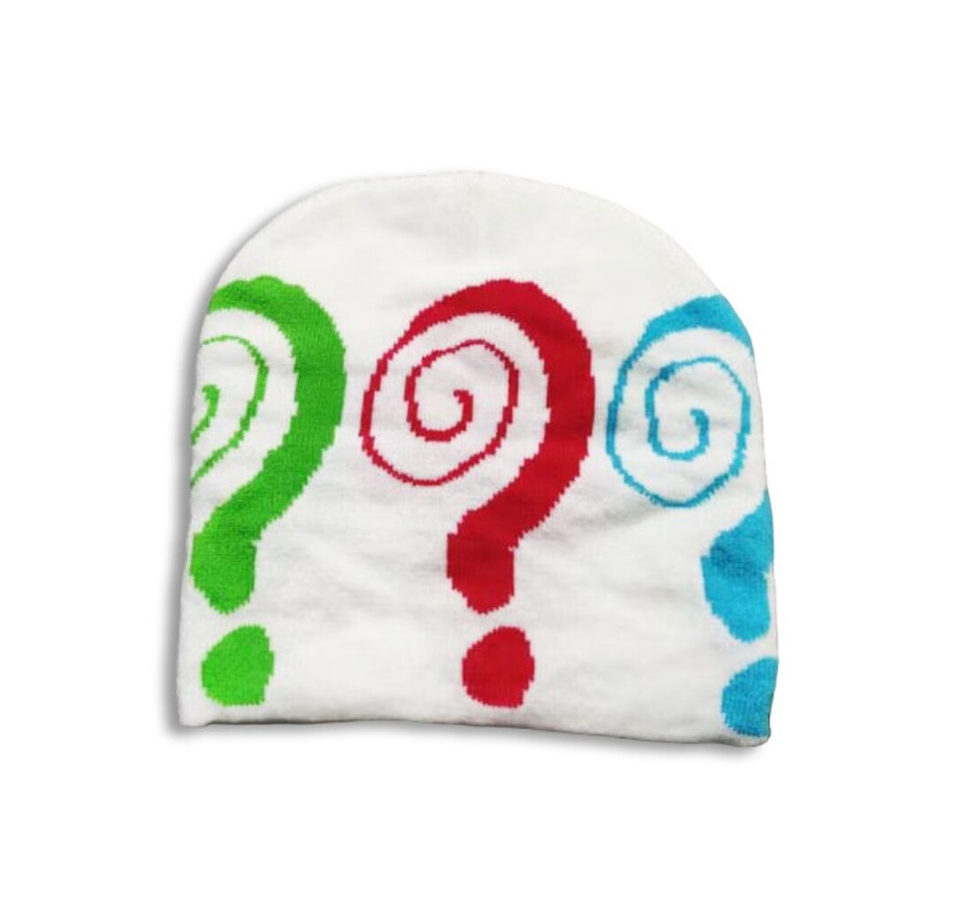 Question Mark Pattern Graphic Streetwear Knit Skull Cap Personalized ...